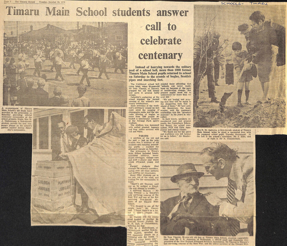 Timaru Main School students answer call to celebrate centenary | Aoraki ...