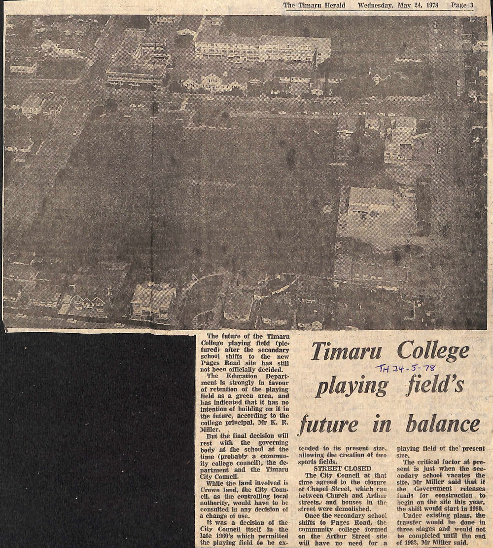 Timaru College playing field's future in balance | Aoraki Heritage ...